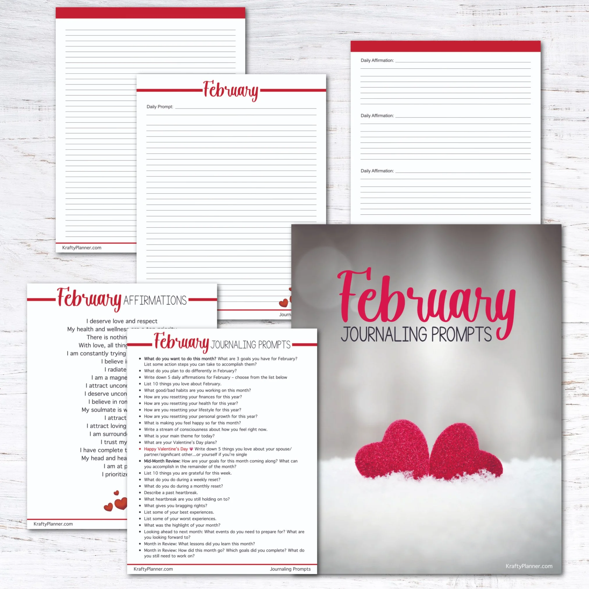 How to Journal in 5 minutes a Day and the February Printable Prompts ...