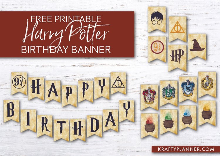 Free Printable Harry Potter Birthday Banner — Krafty Planner