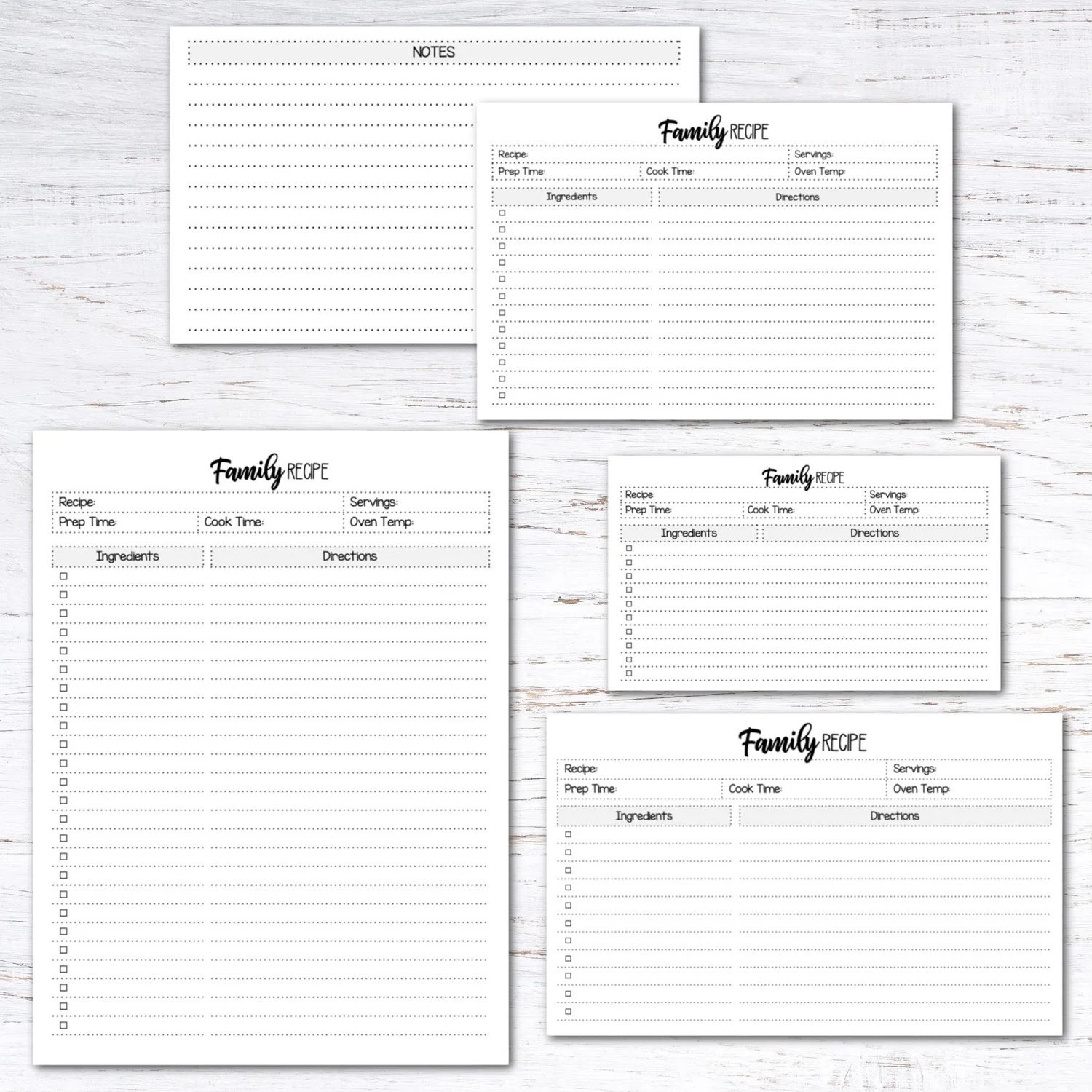 Free Printable Family Recipe Card {Editable PDF} — Krafty Planner