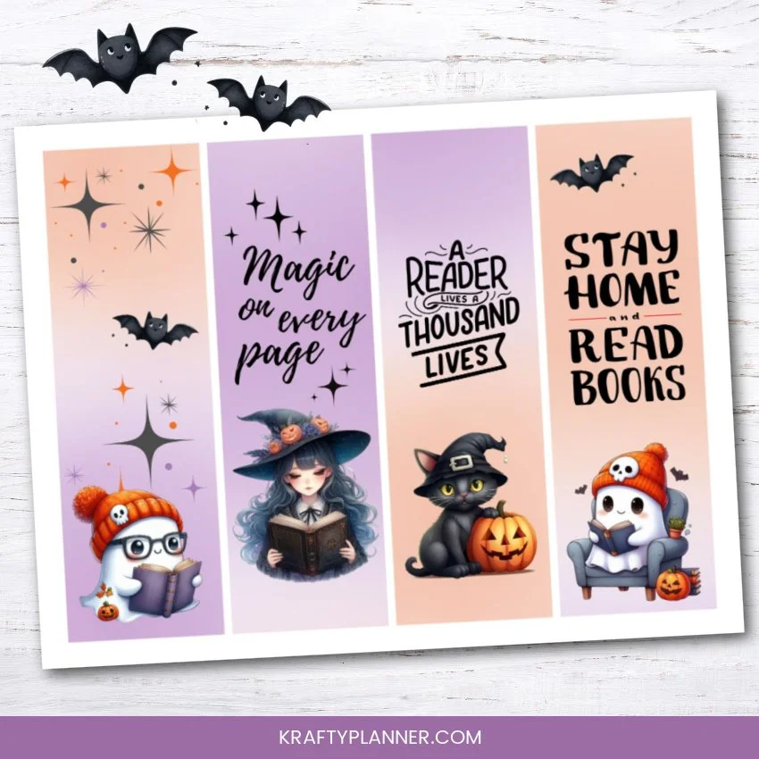Free Printable Halloween Bookmarks — Krafty Planner