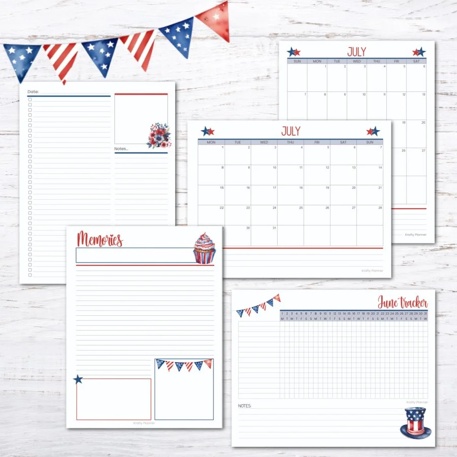 Free July Planner Printables (2024) — Krafty Planner