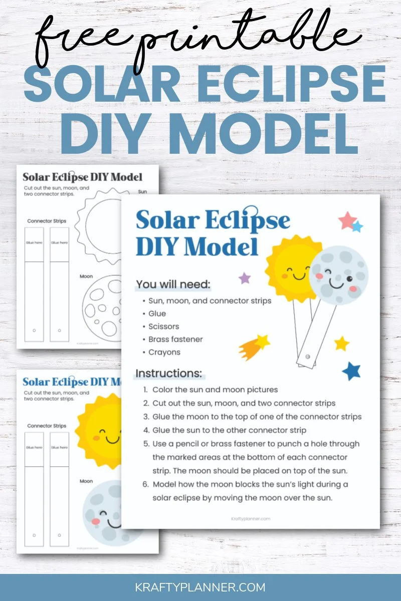 Free Printable DIY Solar Eclipse Model — Krafty Planner