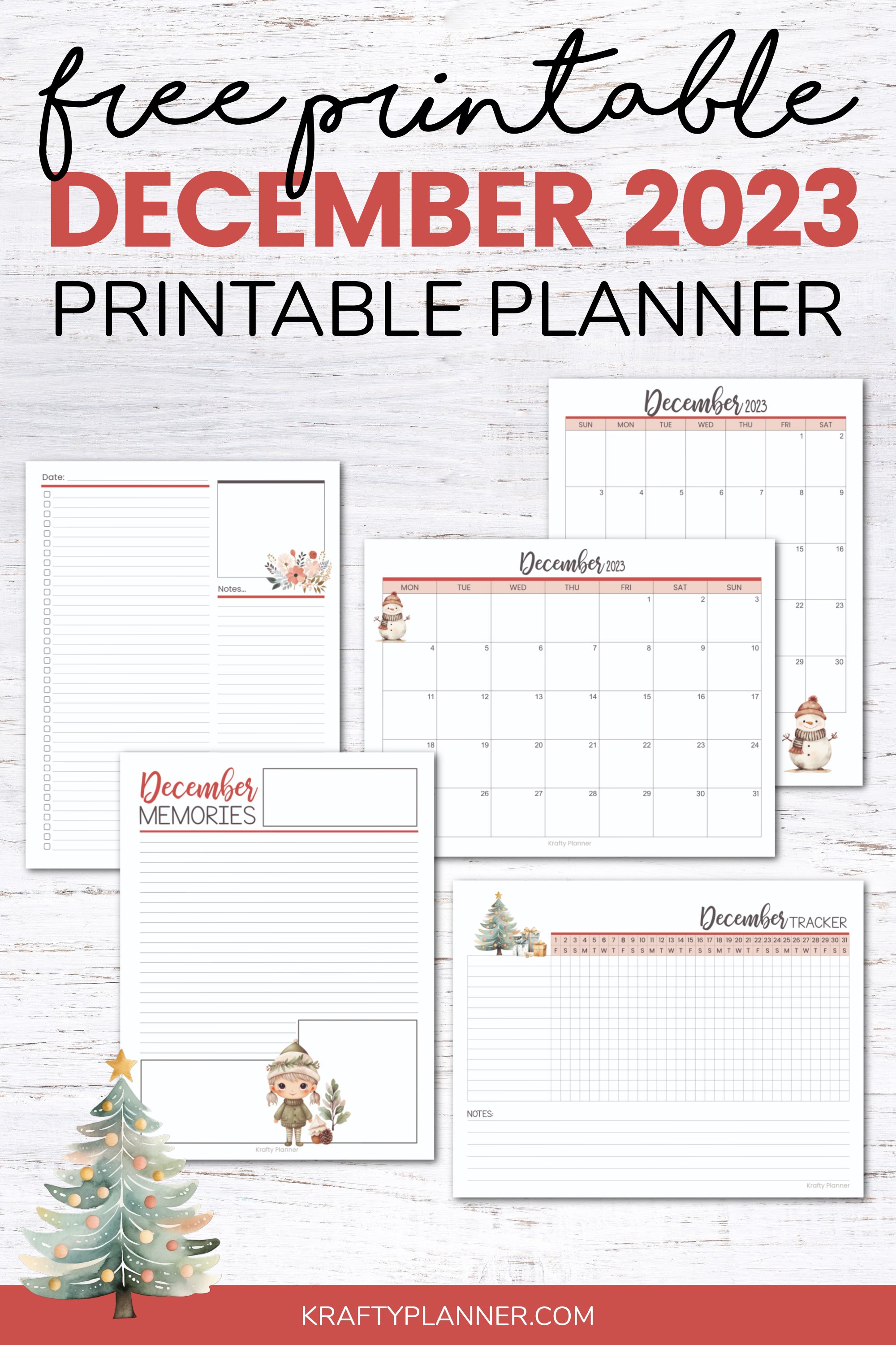 Free Printable December 2023 Planning Pages — Krafty Planner