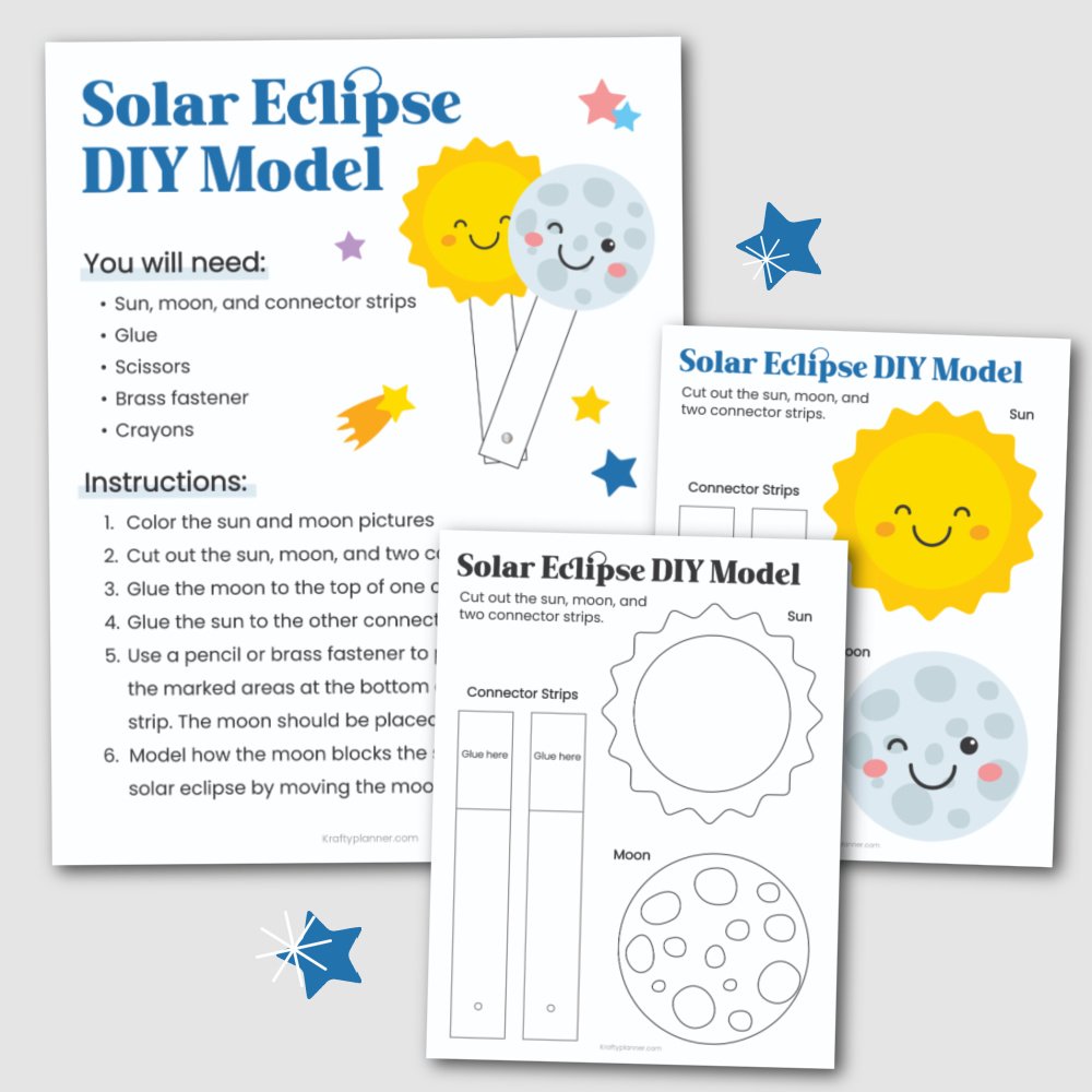 Free Printable DIY Solar Eclipse Model — Krafty Planner