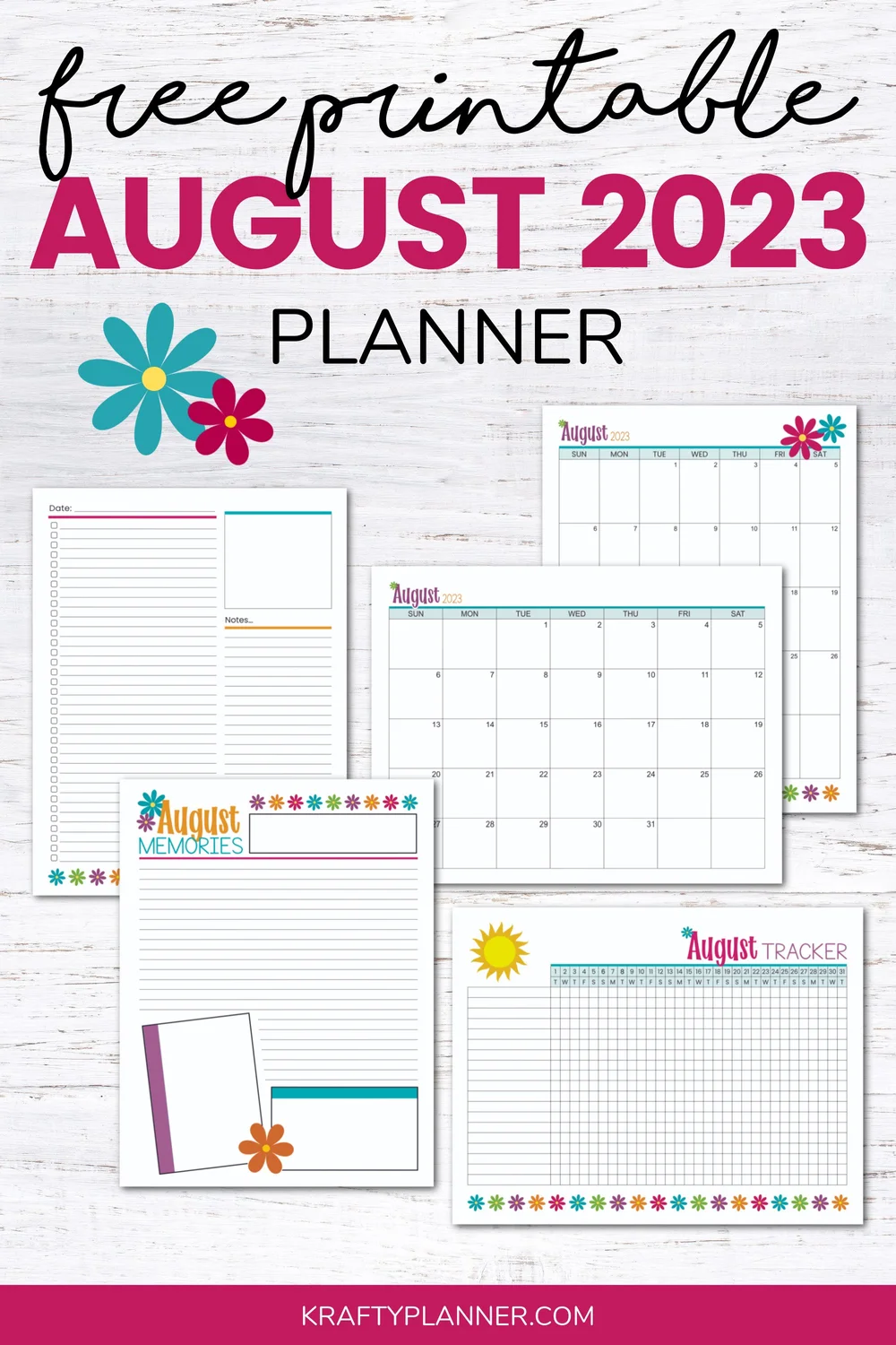 Free Printable August 2023 Planning Pages — Krafty Planner