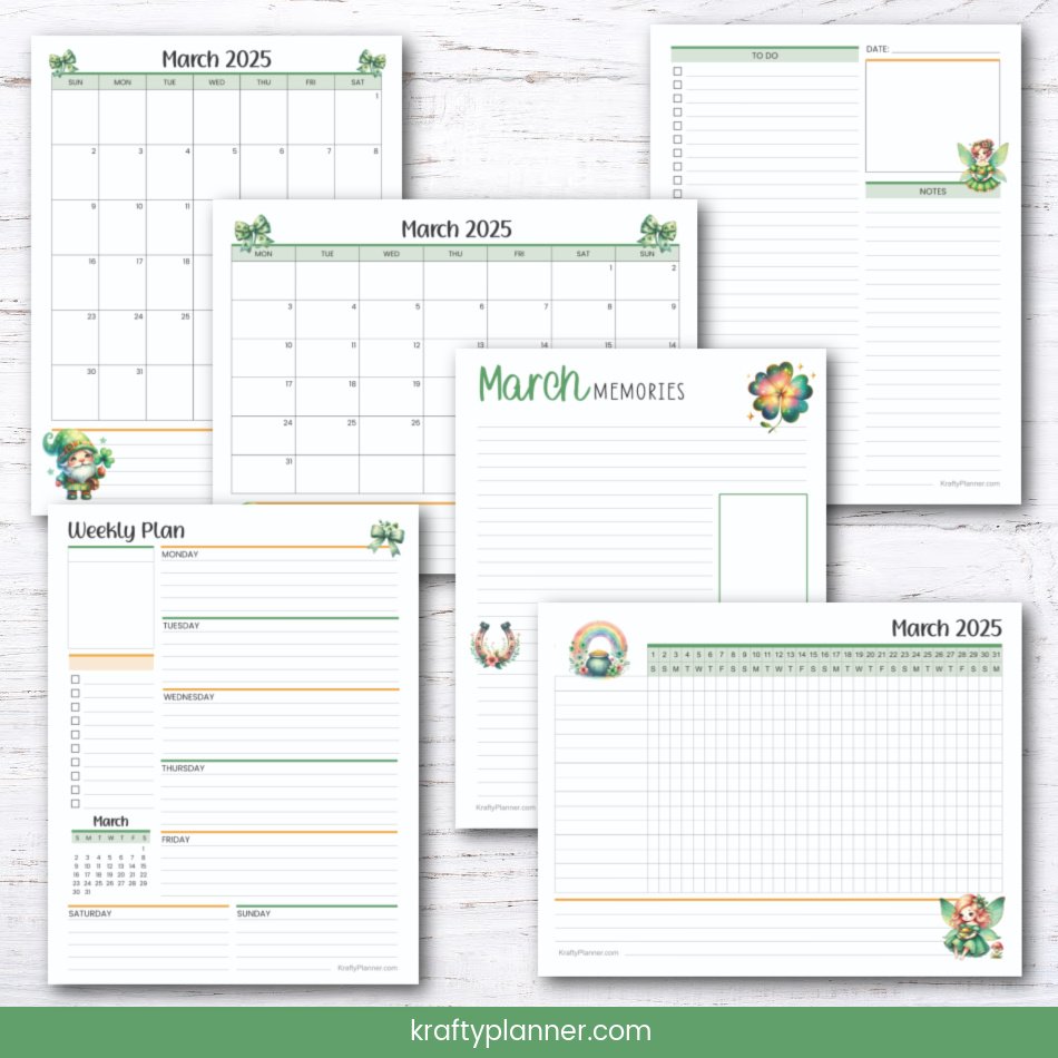 Free March 2025 Planner Printables! — Krafty Planner