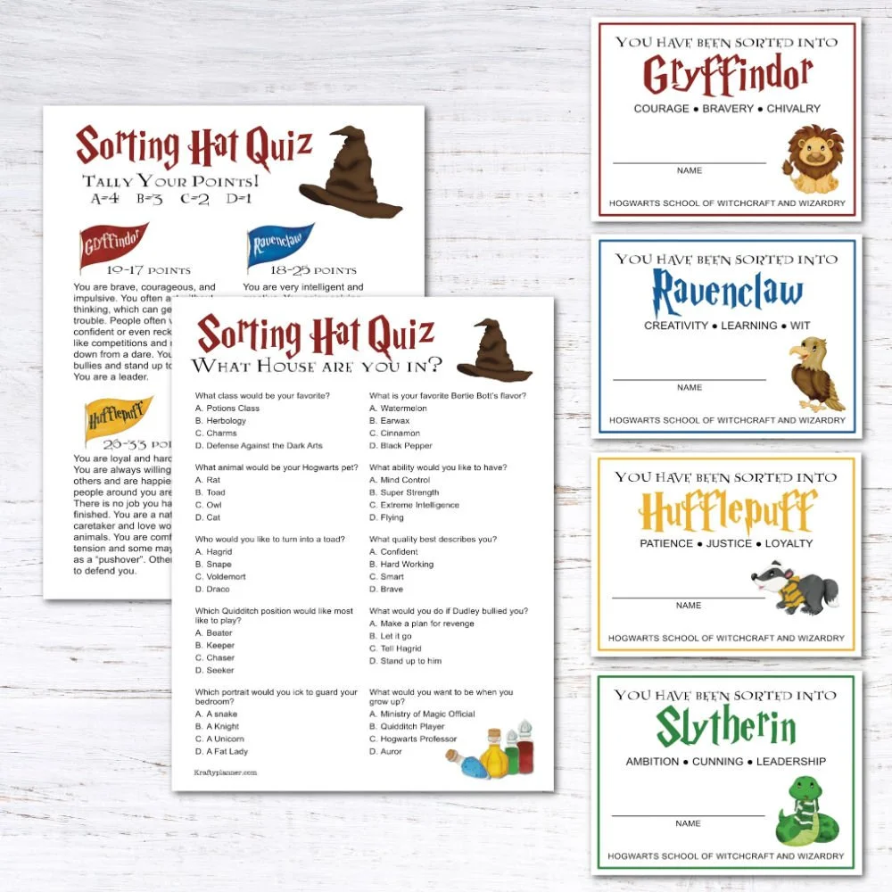 Free Hogwarts Sorting Hat Ceremony — Krafty Planner