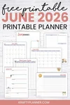 Free June 2026 Printable Planner Pages — Krafty Planner
