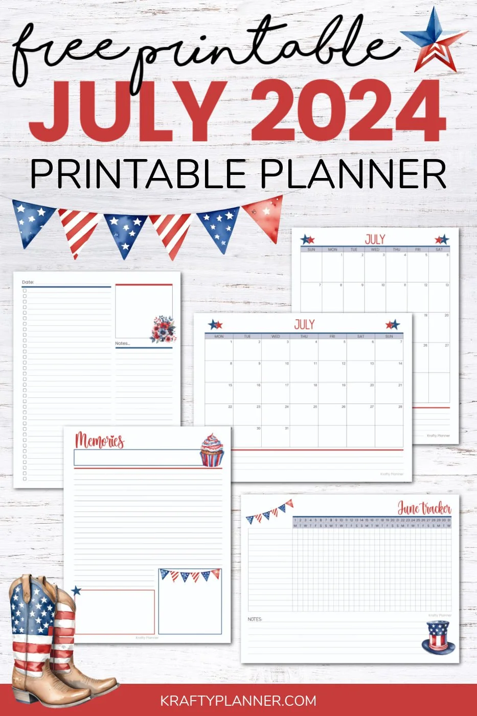 Free July Planner Printables (2024) — Krafty Planner