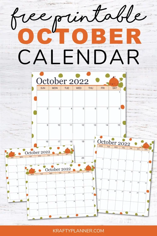 Free Printable October 2022 Calendar — Krafty Planner