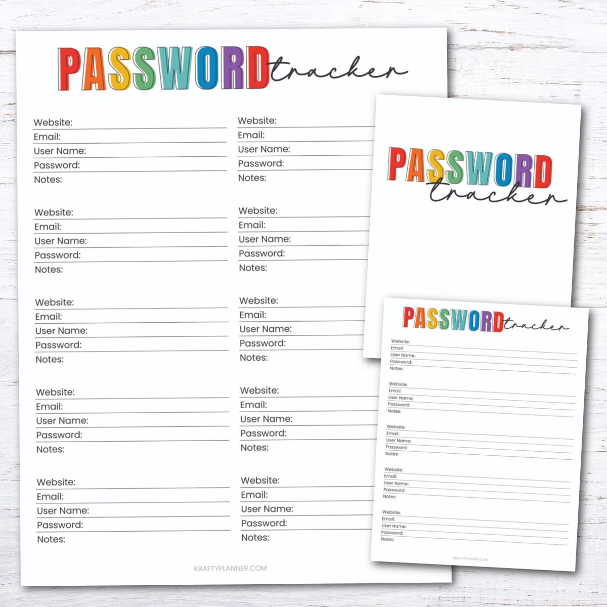 Free Printable Password Tracker Notebook — Krafty Planner