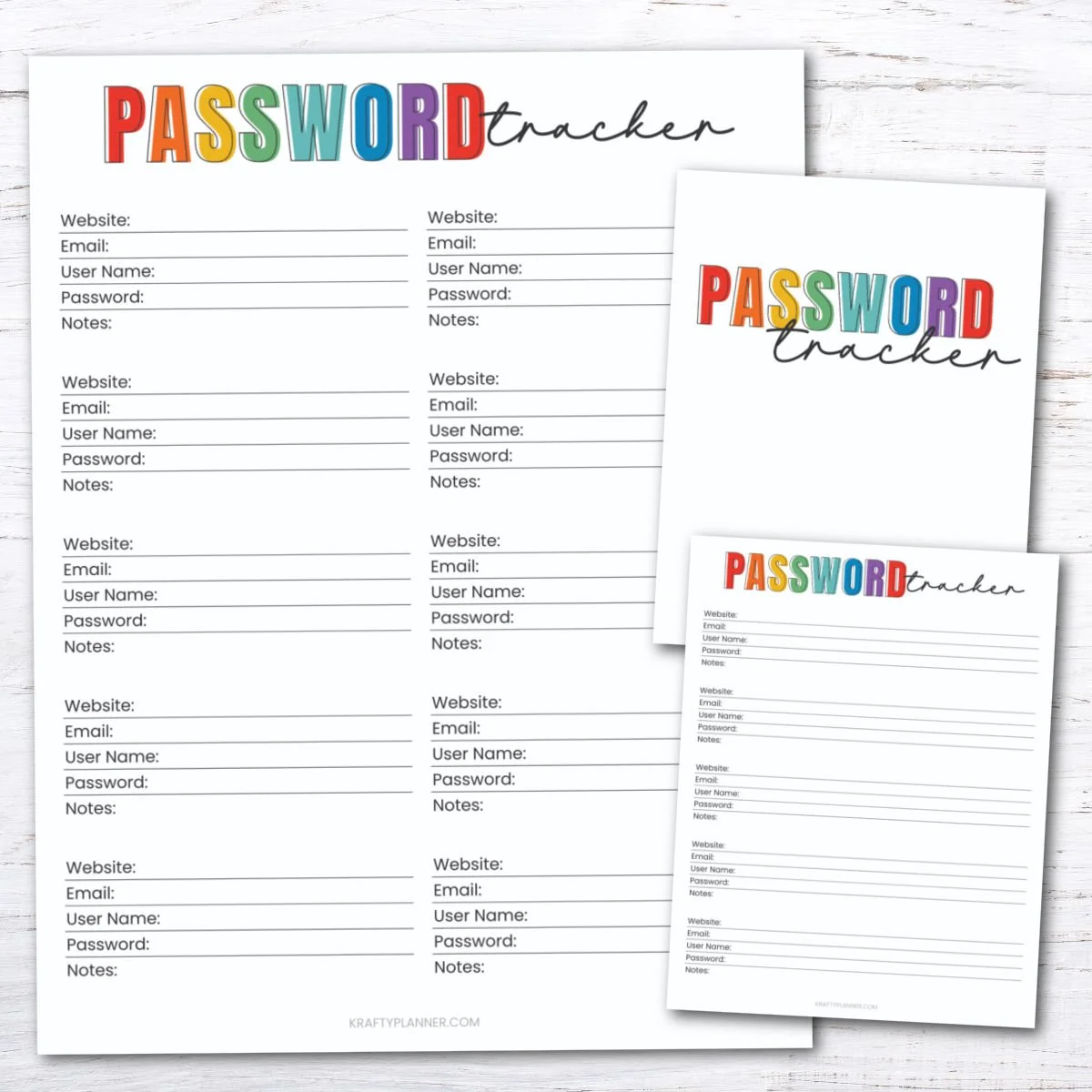 Free Printable Password Tracker Notebook — Krafty Planner