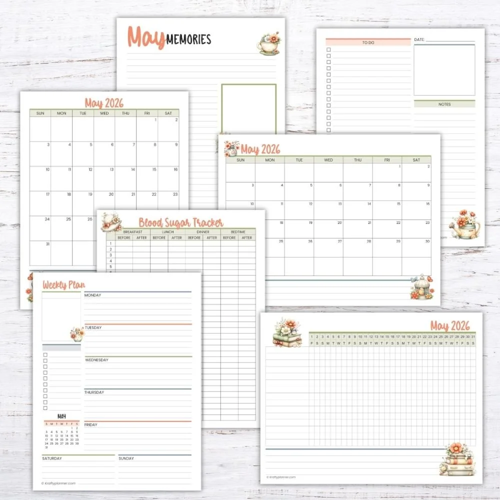 Free May 2026 Planner Printables – Stay Organized All Month — Krafty ...