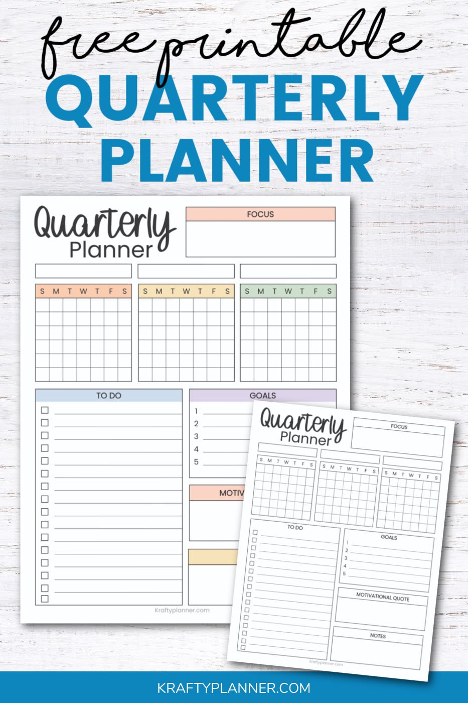 Get the Free Printable Quarterly Planner — Krafty Planner
