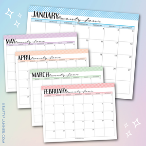 Free Printable 2024 Calendars (Color) — Krafty Planner
