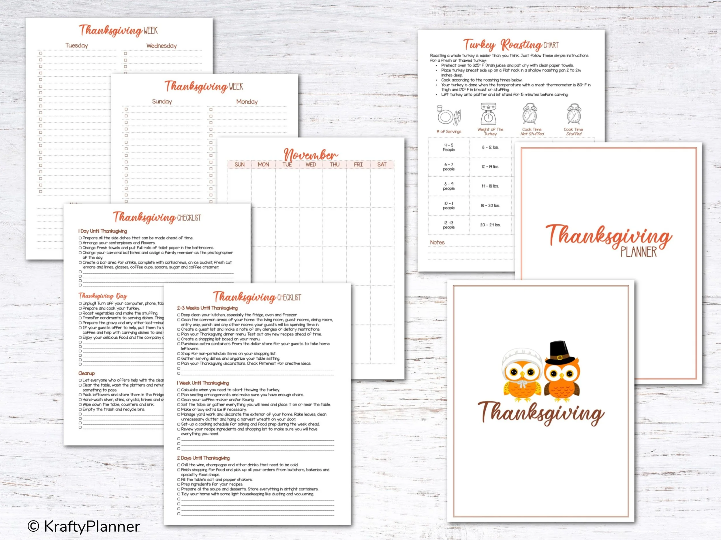Printable Thanksgiving Planner {Editable PDF} — Krafty Planner