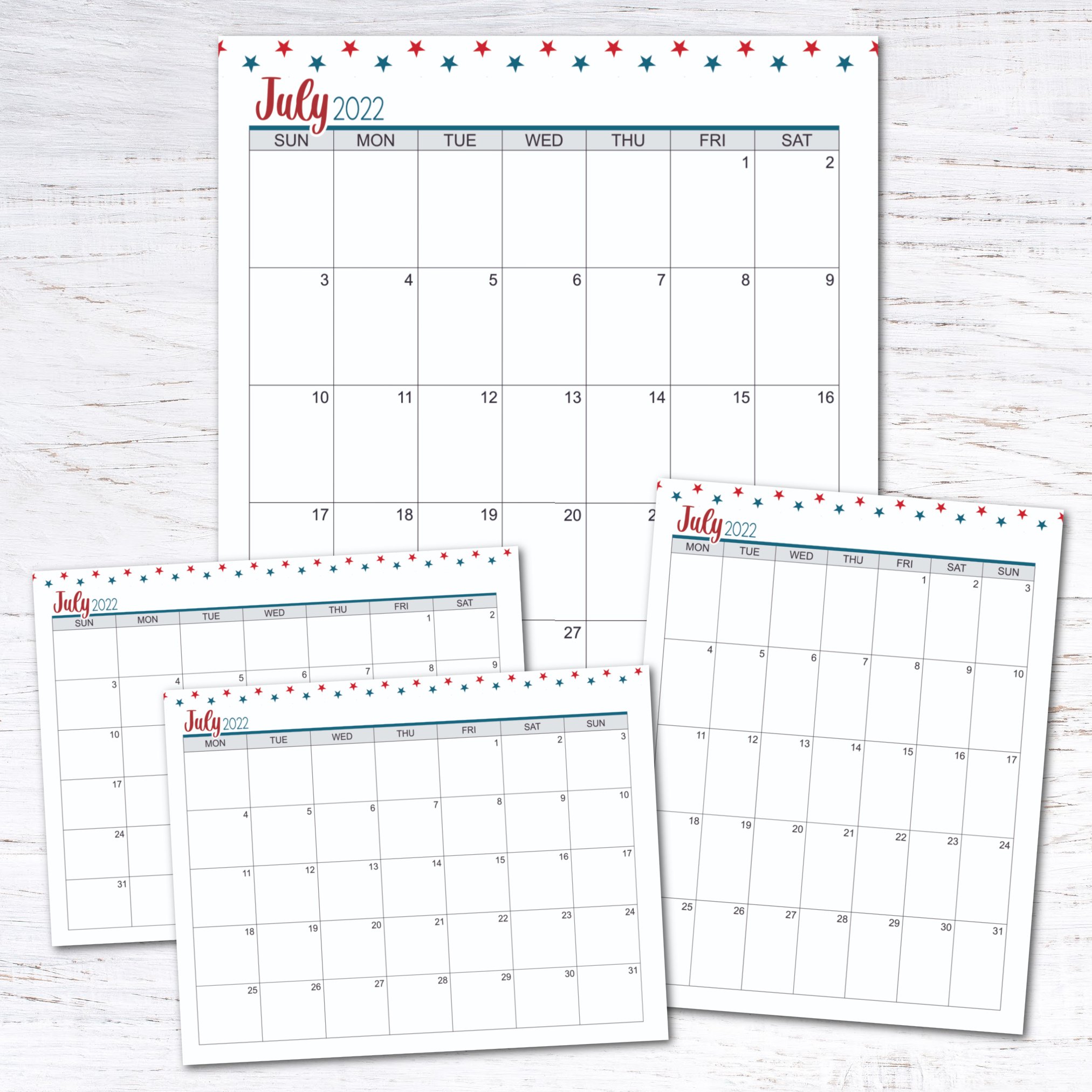 Free Printable July 2022 Calendar — Krafty Planner