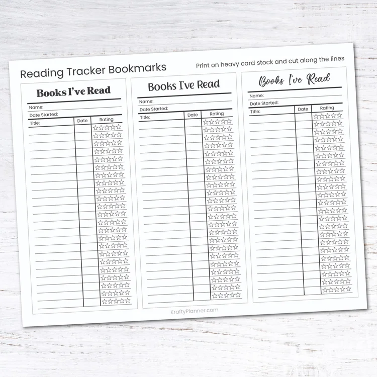 Free Printable Book Tracker Bookmarks to Chart Your Reading Journey ...