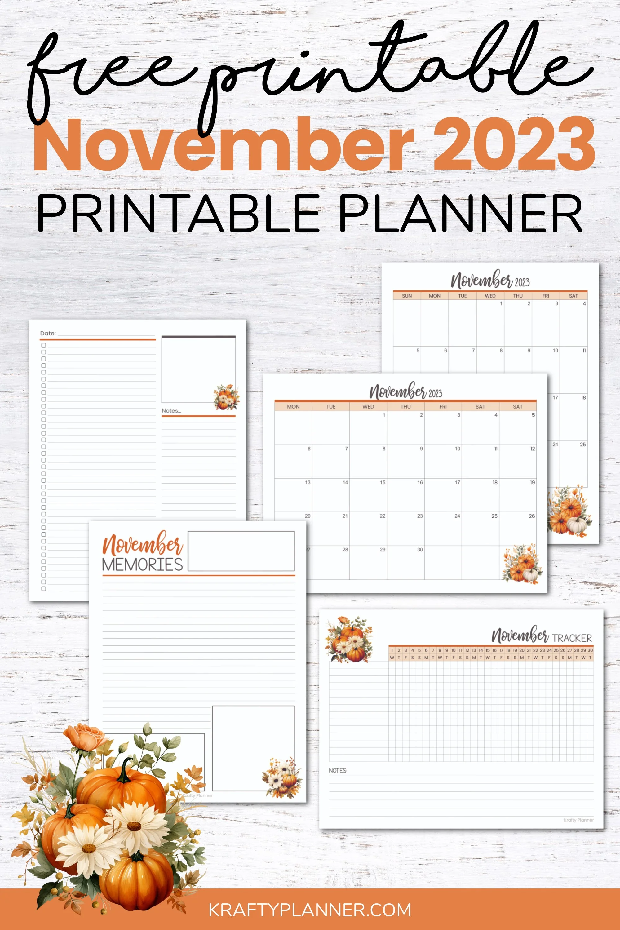 Free Printable November 2023 Planning Pages — Krafty Planner