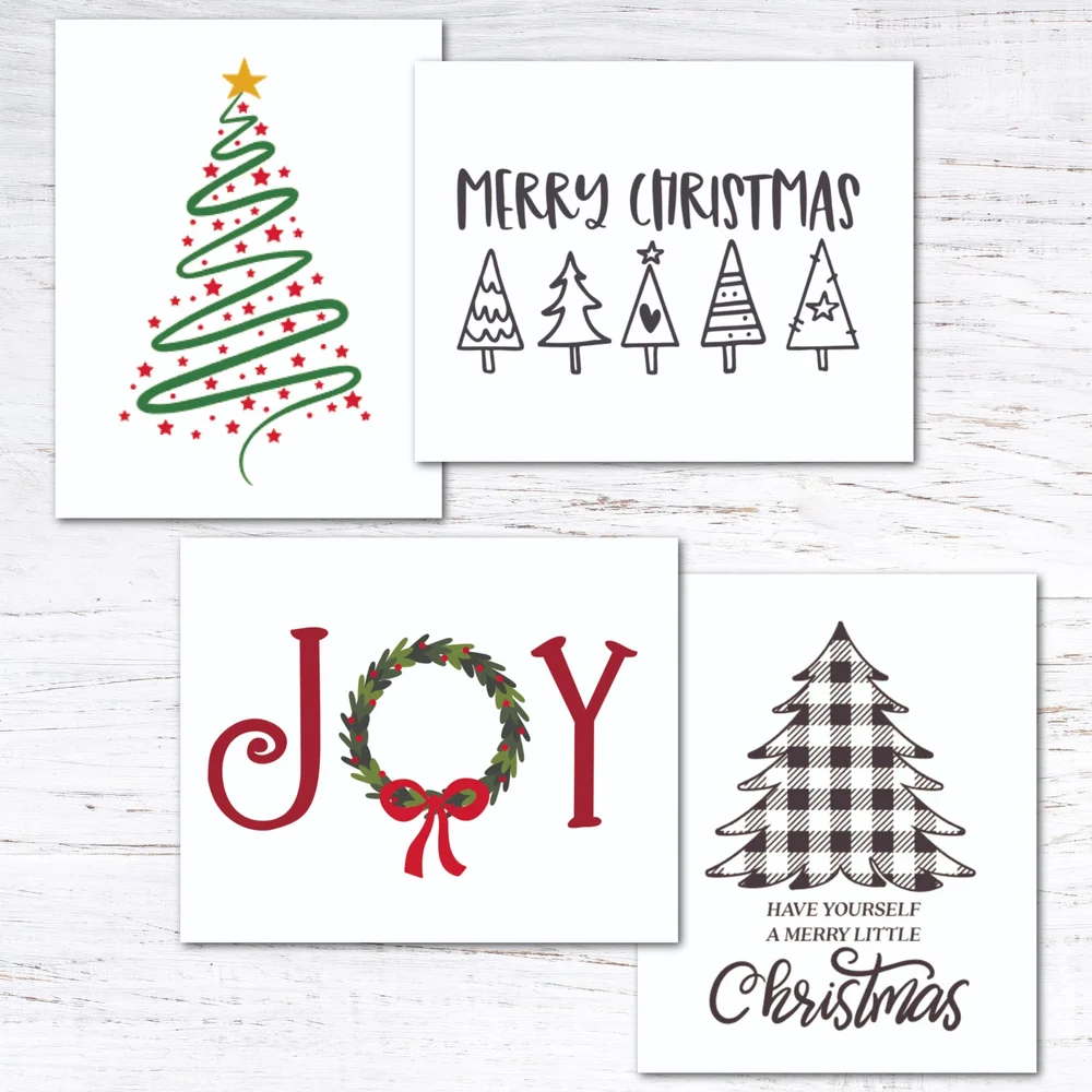 DAY 8: Christmas Greeting Cards Set of 4 {12 Days of Free Christmas ...