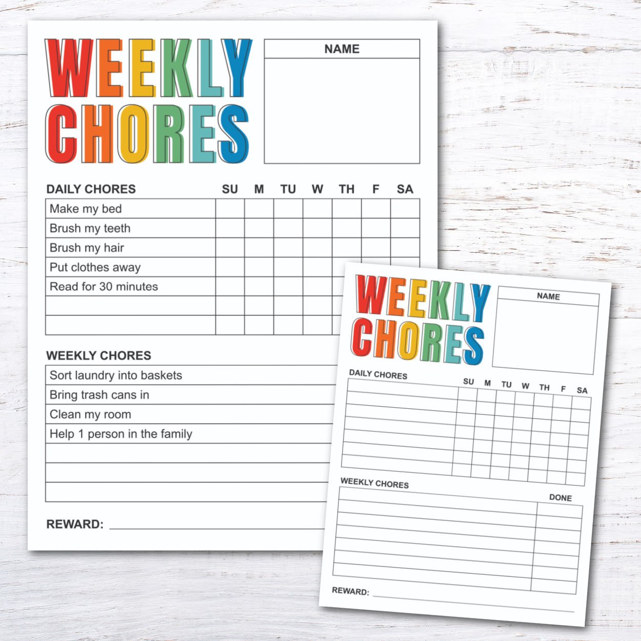 Free Printable Weekly Chore Chart — Krafty Planner