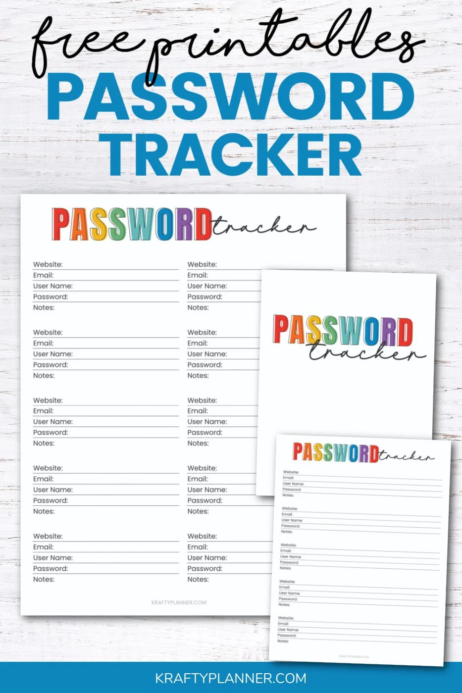 Free Printable Password Tracker Notebook — Krafty Planner