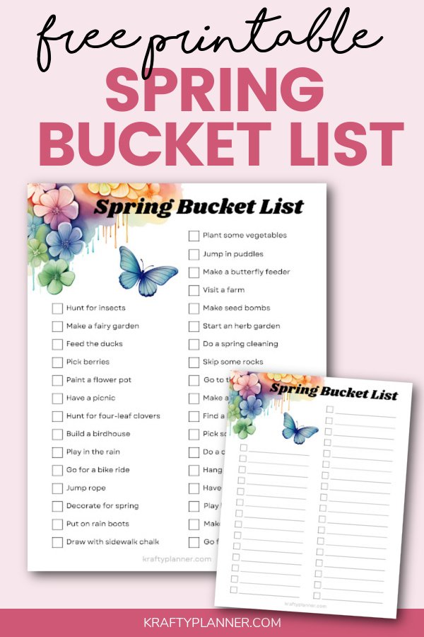 Free Printable Easter Bucket List — Krafty Planner
