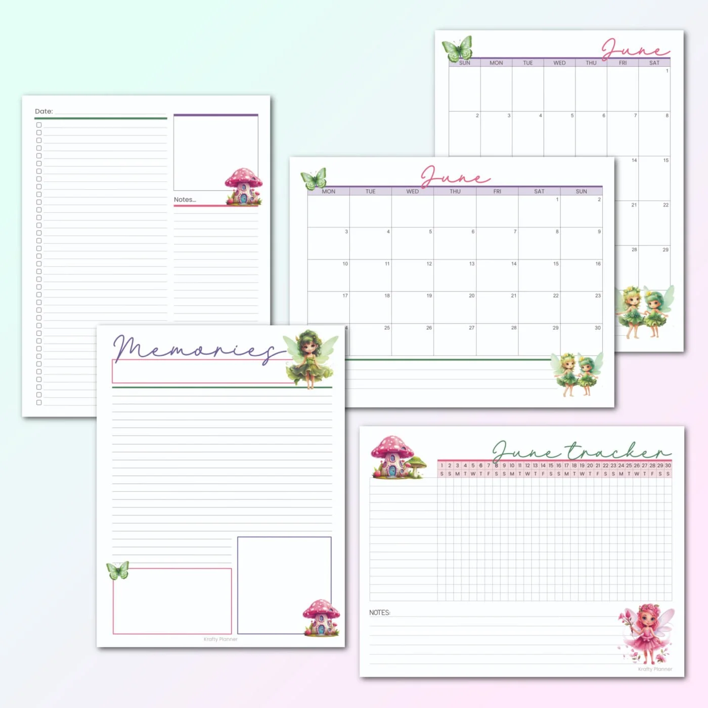Free Printable June Planners and Trackers — Krafty Planner