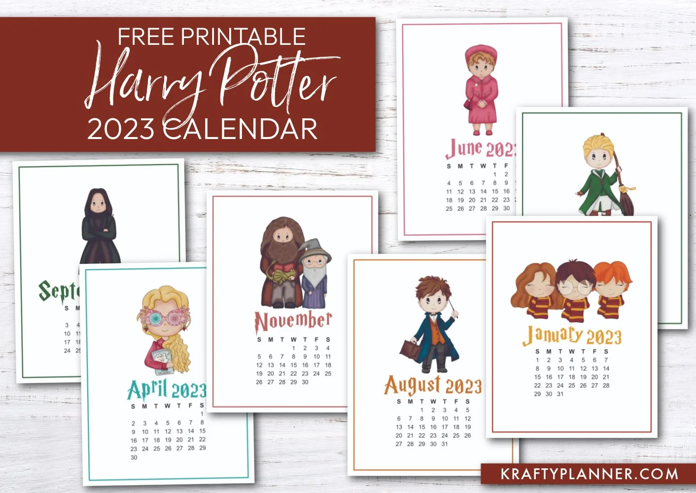 Free Printable Harry Potter Calendar 2025 – GTYDB