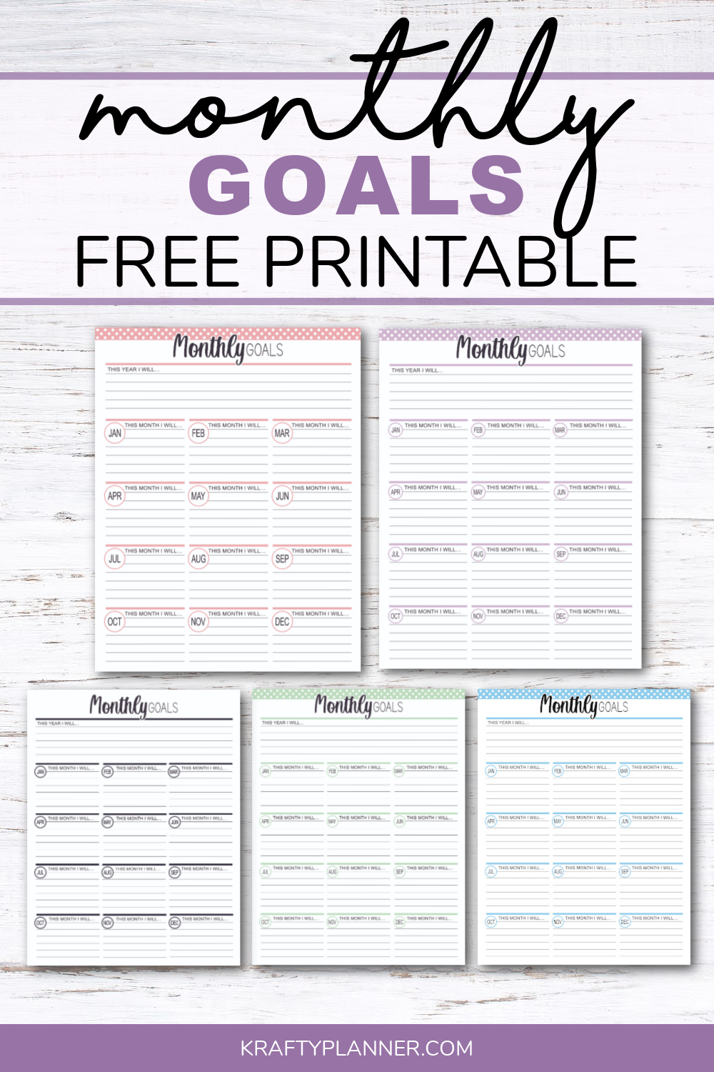 Monthly Goals Worksheet | Free Printable (Day 1) — Krafty Planner
