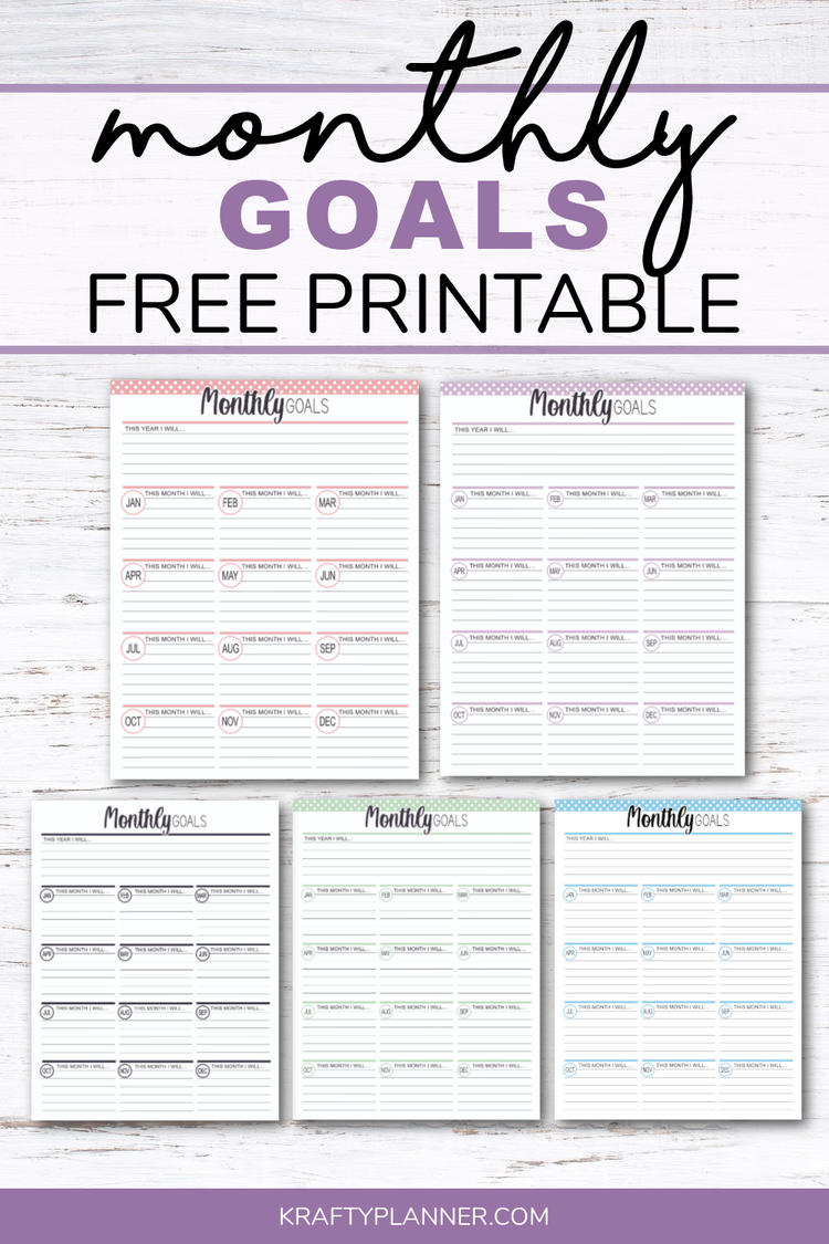 Monthly Goals Worksheet | Free Printable (Day 1) — Krafty Planner