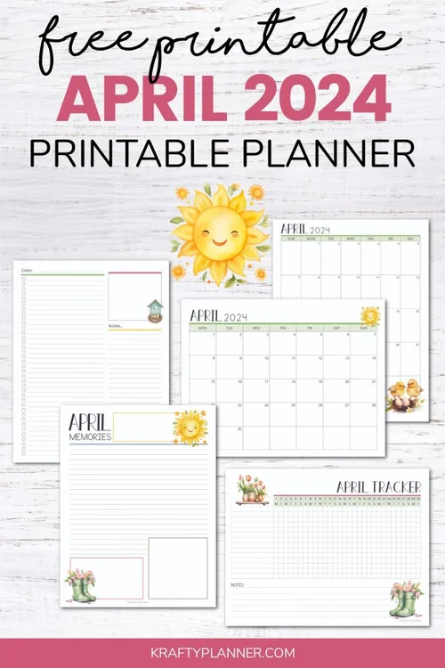 April 2024 Monthly Planner Printables — Krafty Planner