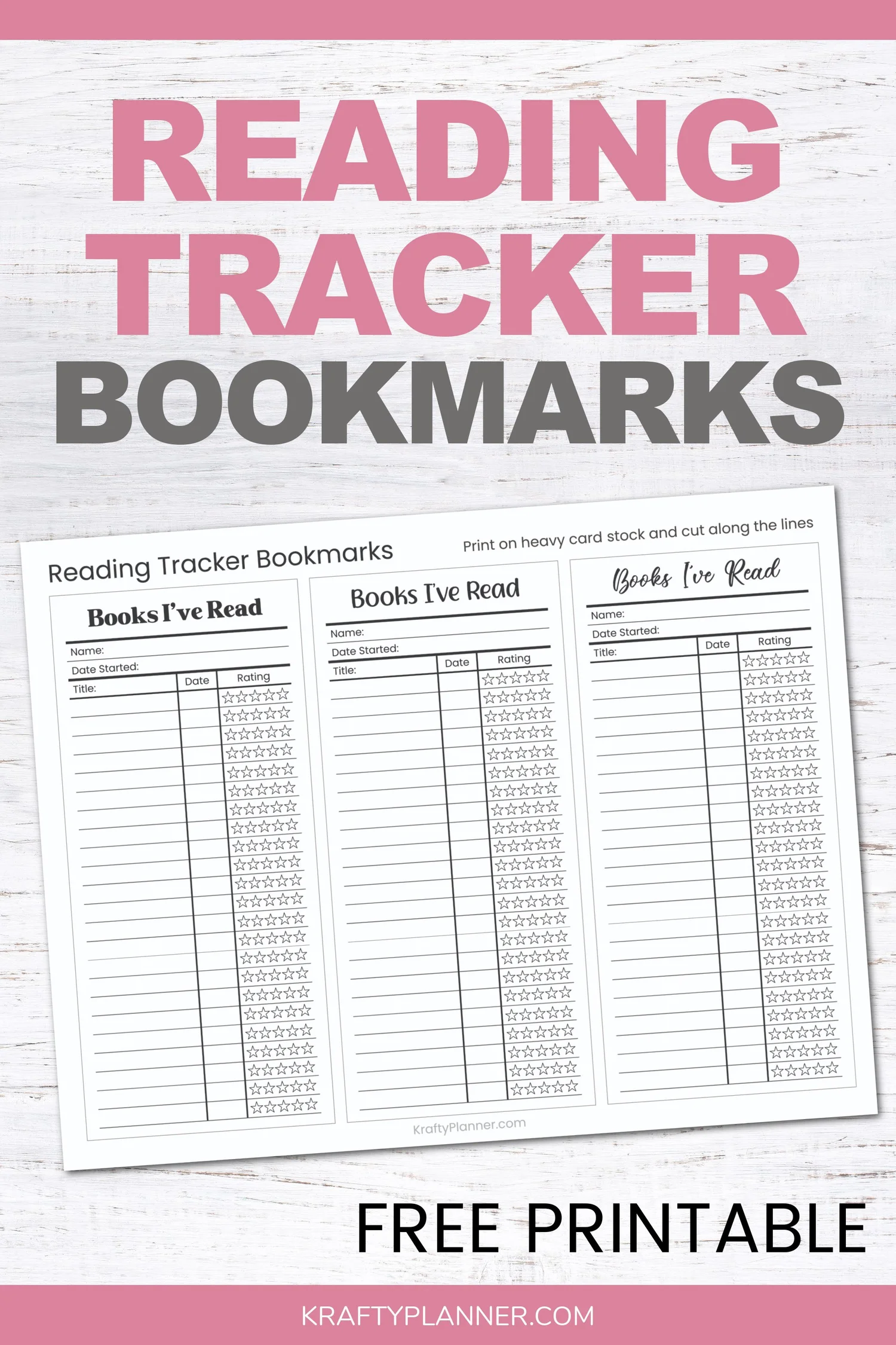 Free Printable Book Tracker Bookmarks to Chart Your Reading Journey ...