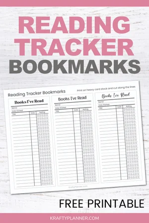 Free Printable Book Tracker Bookmarks to Chart Your Reading Journey ...