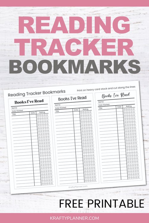 Free Printable Book Tracker Bookmarks to Chart Your Reading Journey ...