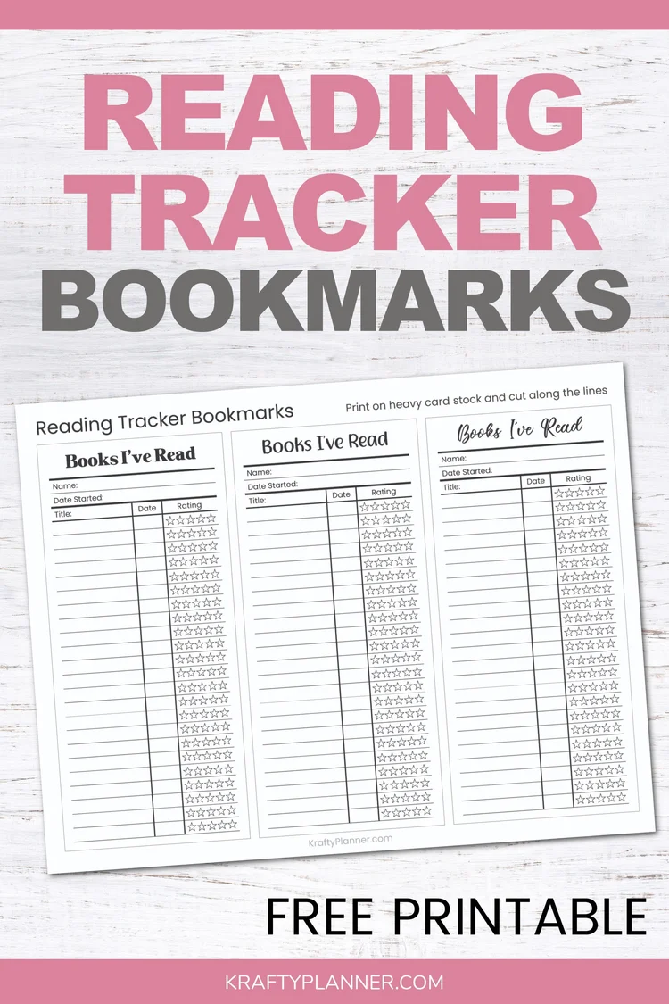 Free Printable Book Tracker Bookmarks to Chart Your Reading Journey ...