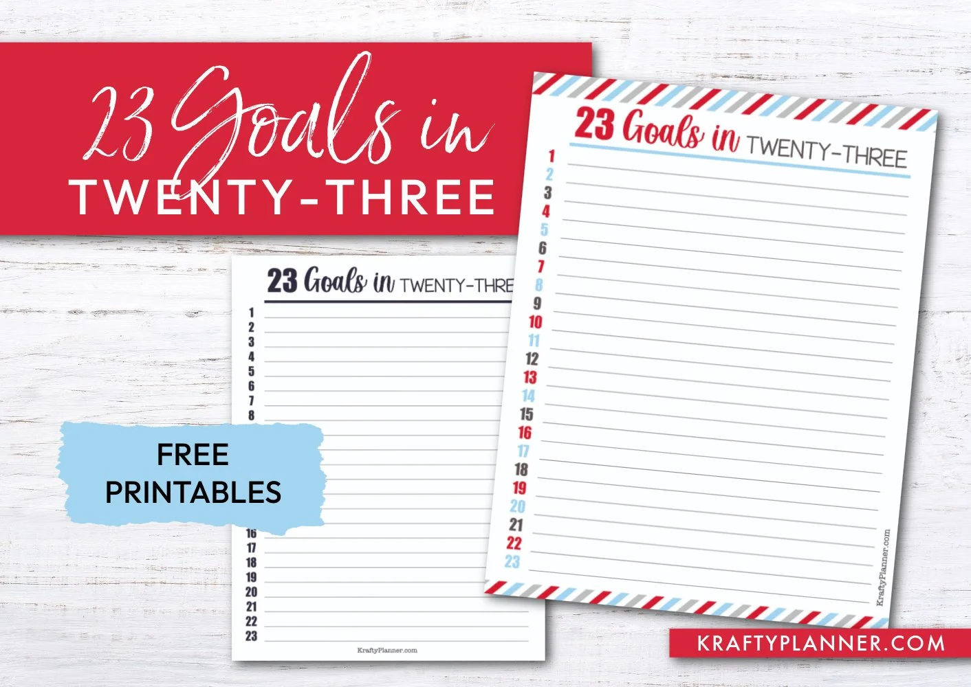 23 Goals in 2023 Free Printable — Krafty Planner