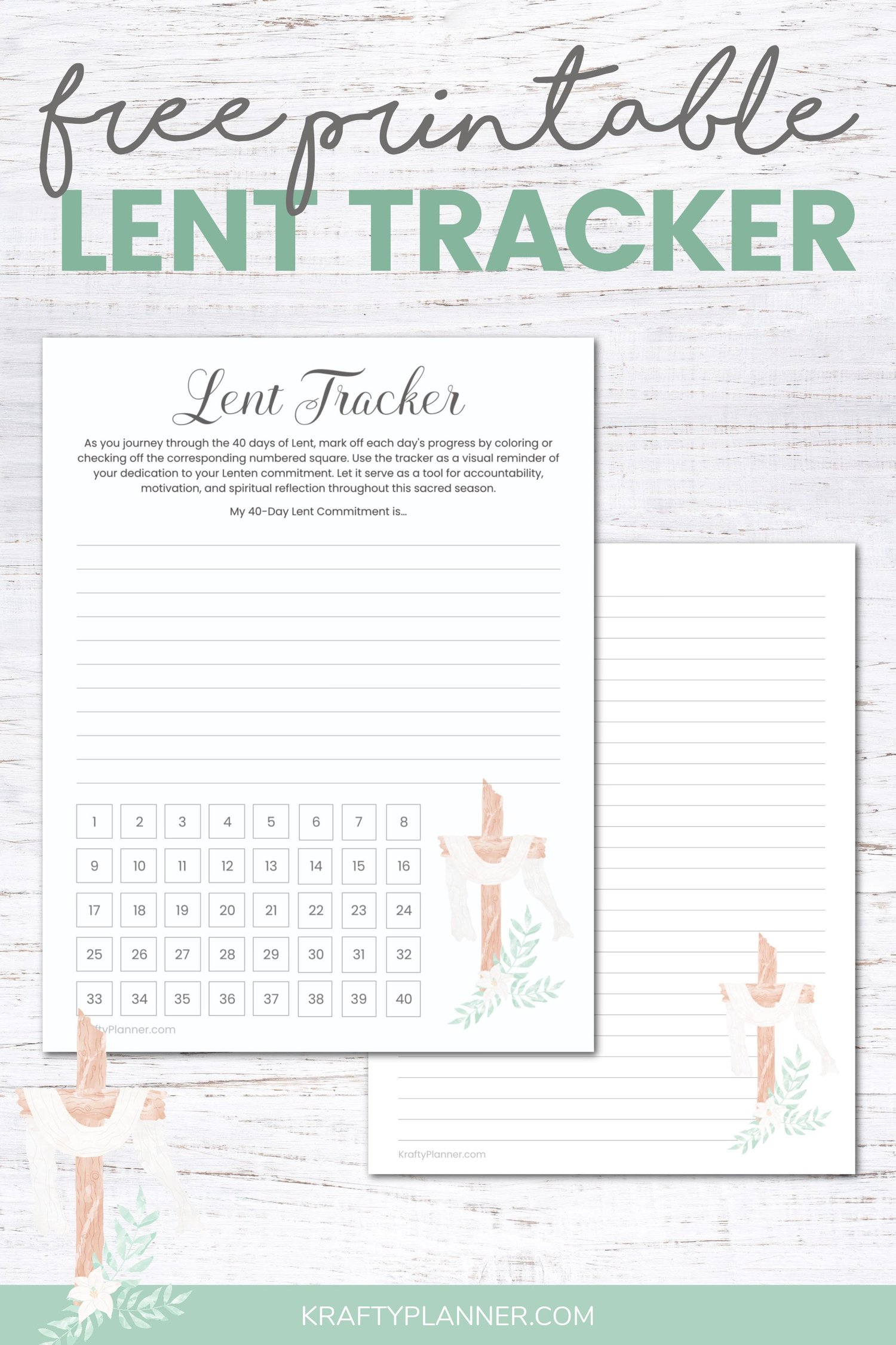 Free Printable Lent Tracker and Journal Page — Krafty Planner