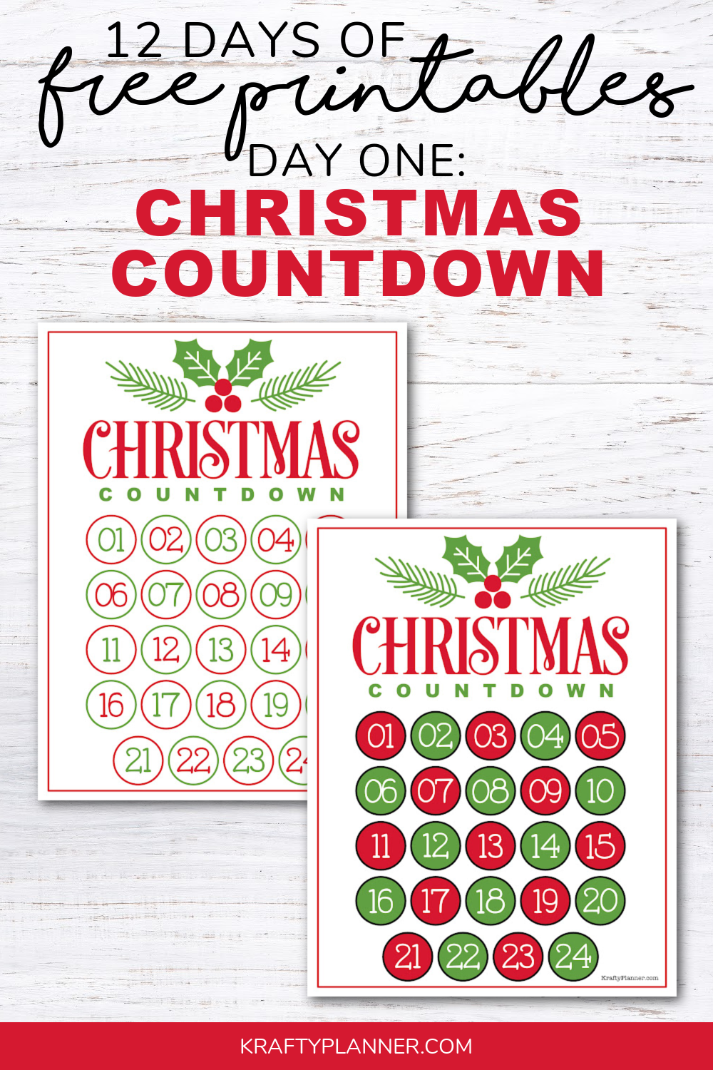 Christmas Countdown Advent Calendar {Free Printable} — Krafty Planner