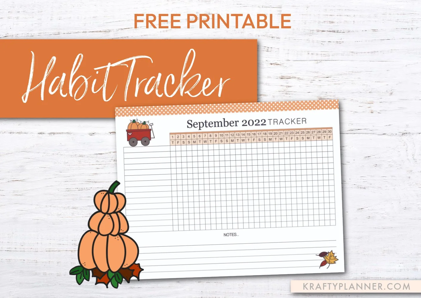 Free Printable September Habit Tracker — Krafty Planner