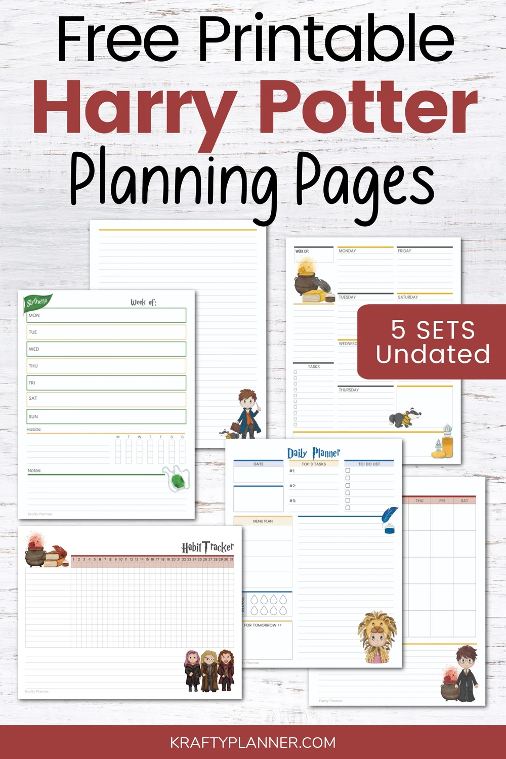 Free Printable Harry Potter Planning Pages — Krafty Planner