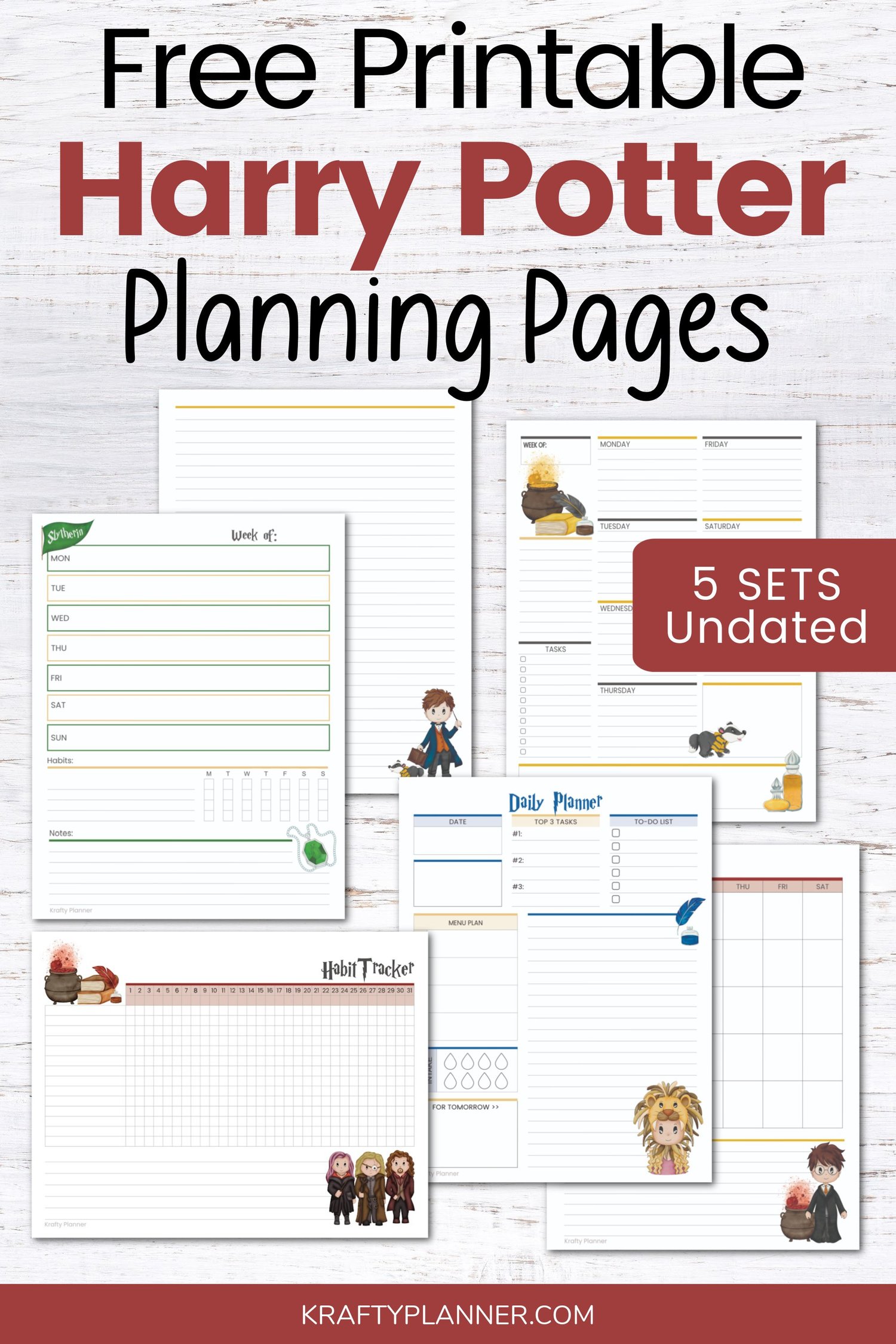 Free Printable Harry Potter Planning Pages — Krafty Planner