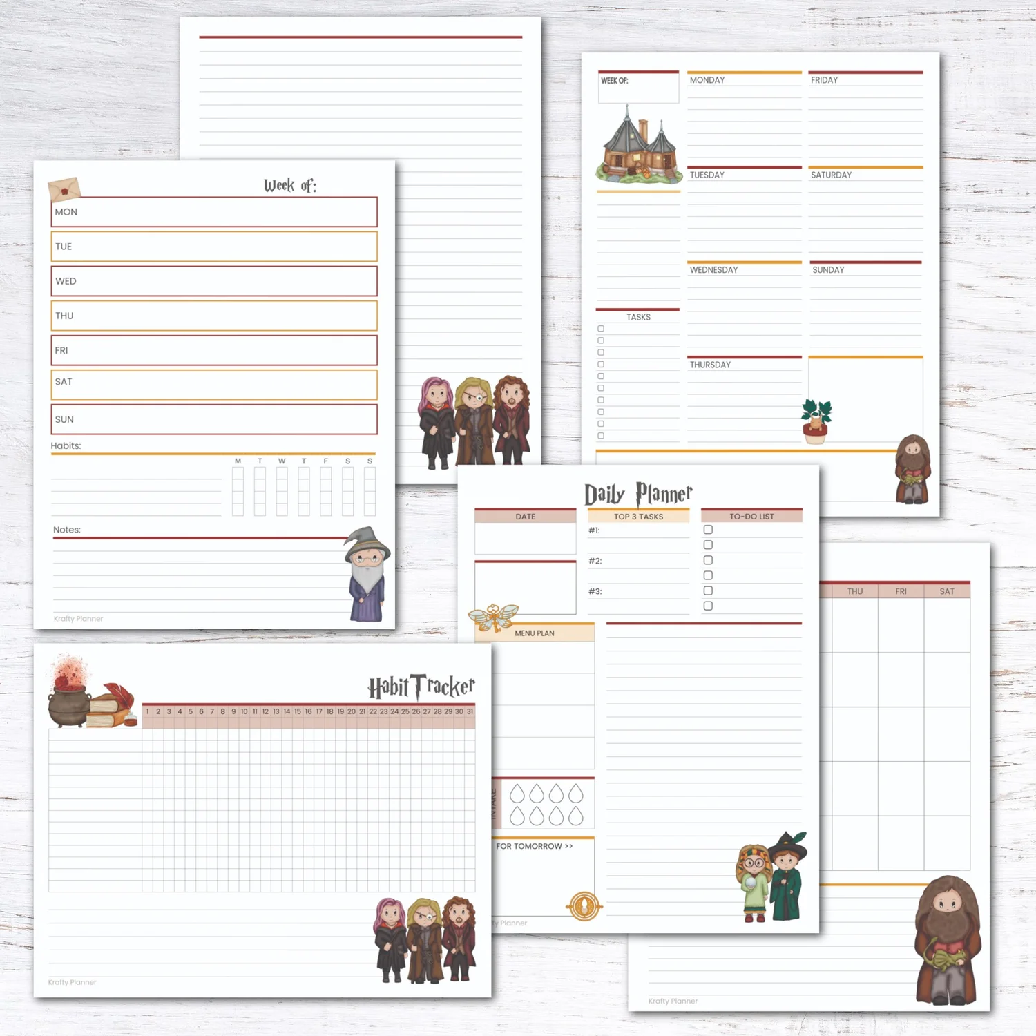 Free Printable Harry Potter Planning Pages — Krafty Planner