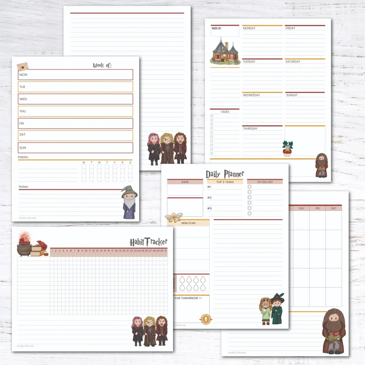 Free Printable Harry Potter Planning Pages — Krafty Planner
