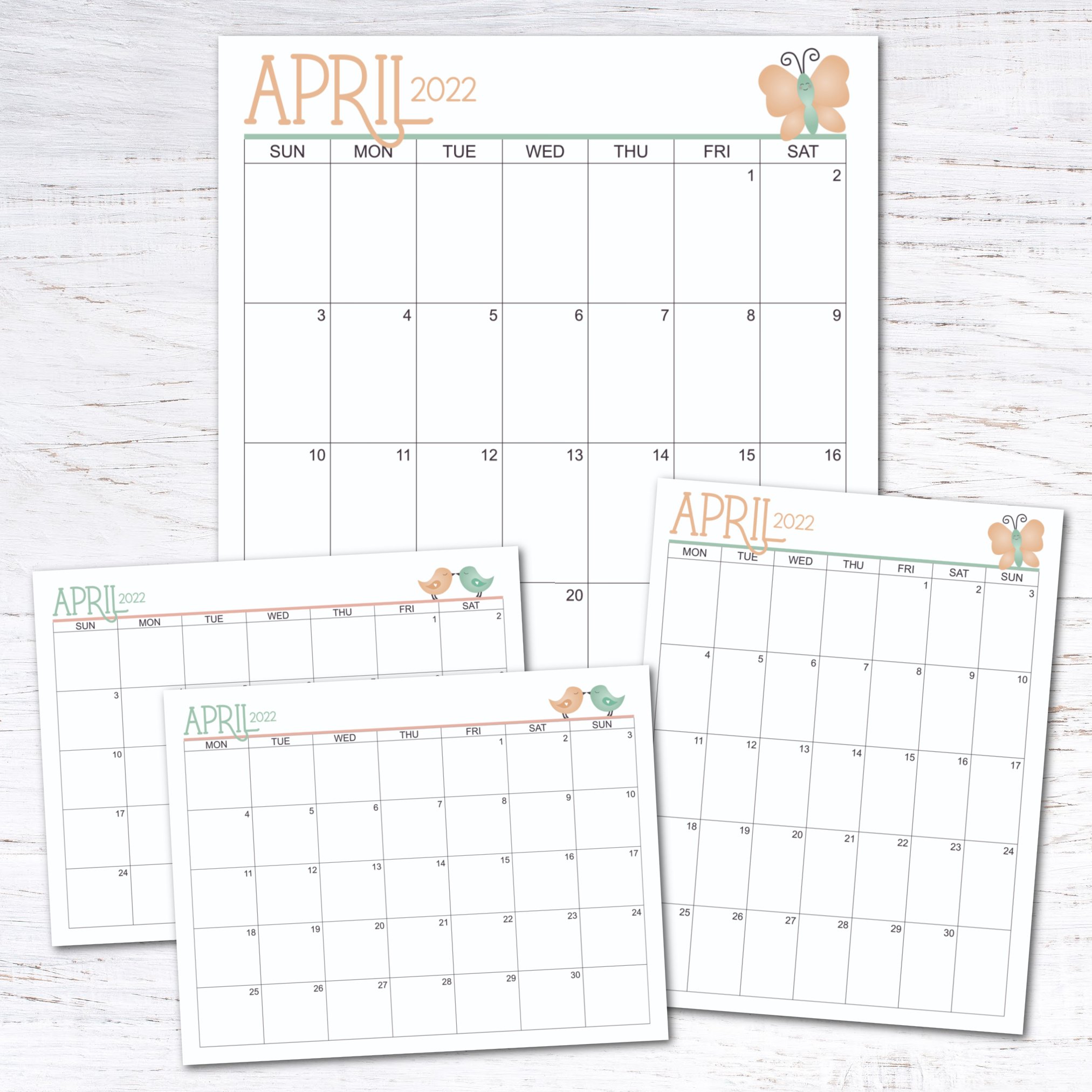 Free Printable April 2022 Calendar — Krafty Planner