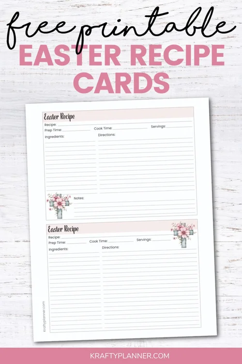 Easter Recipe Card – Free Printable! — Krafty Planner