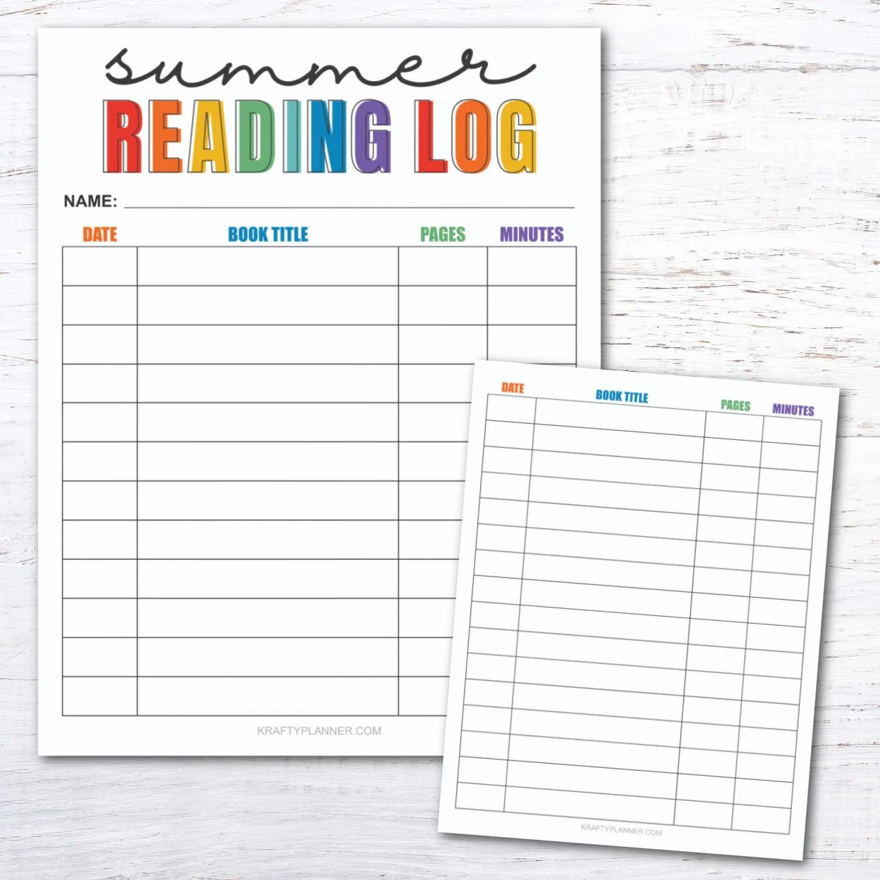 Free Printable Summer Reading Log for Kids — Krafty Planner