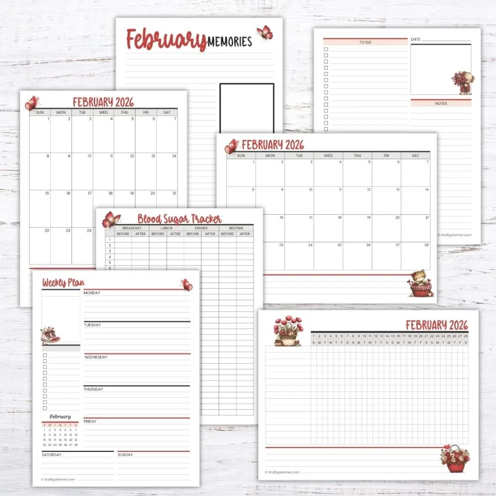 Free February 2026 Planner Pages to Help You Plan with Ease — Krafty ...