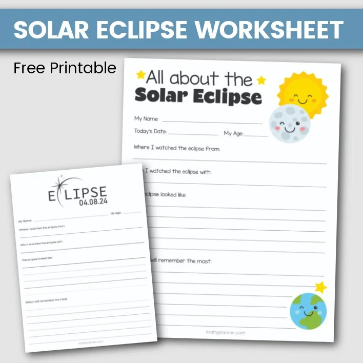 Free Printable DIY Solar Eclipse Model — Krafty Planner