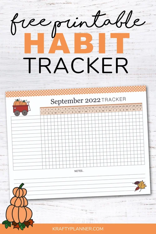Free Printable September Habit Tracker — Krafty Planner
